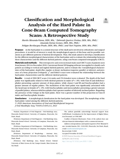 Pdf Classification And Morphological Analysis Of The Hard Palate In