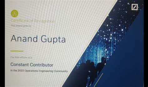 Thank You Operations Engineering Team And Deutsche Bank For Recognising