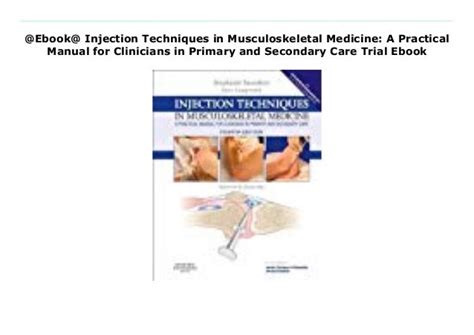ebook injection techniques in musculoskeletal medicine a practical