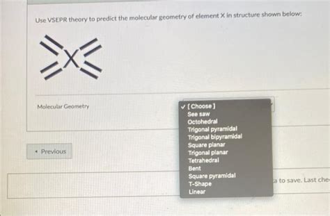 Solved Use VSEPR Theory To Predict The Molecular Geometry Of Chegg Com
