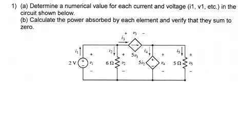 solved 1 a determine a numerical value for each current
