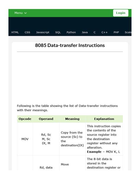 8085 data transfer instructions pdf pointer computer programming computer programming