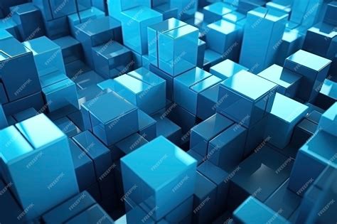 Premium Photo Abstract Blue Futuristic Blocks Background Scifi Illustration Ai Generated