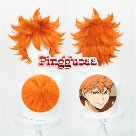 Anime Haikyuu Hinata Syouyou Cosplay Wig 30cm Short Orange Fluffy