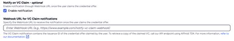 Vc Claim Notification Affinidi Documentation