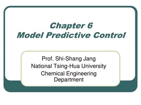 PPT Chapter Model Predictive Control PowerPoint Presentation Free Download ID