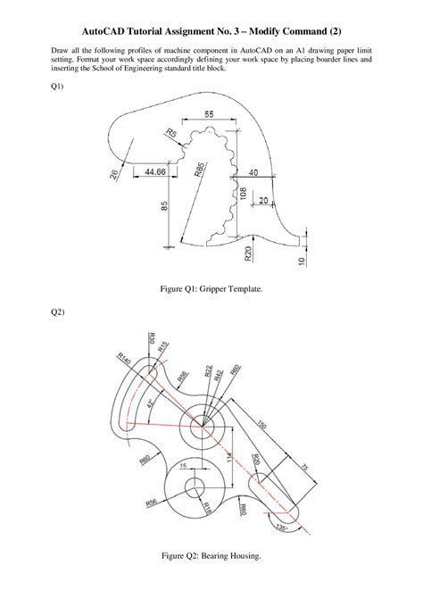 Autocad Practise Exercises Docsity