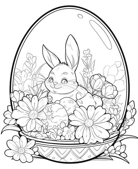 Flower Basket Easter Coloring Pages Easter Coloring Book Page Over