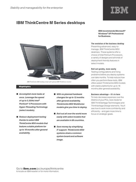 Ibm Thinkcentre M50 8187 Eng Pdf Microsoft Windows Desktop Computer