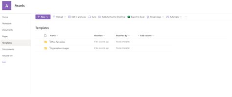 How To Set Office Template Using SharePoint