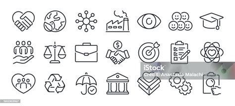 Csr 기업의 사회적 책임과 지속 가능성 편집 가능한 획 윤곽선 아이콘은 흰색 배경 평면 벡터 그림에 분리되어 있습니다 완벽한 픽셀 64 엑스 64 도덕성에 대한 스톡 벡터