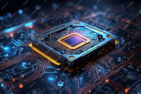 Cpu On A Motherboard Technology Background High Resolution 3d Render