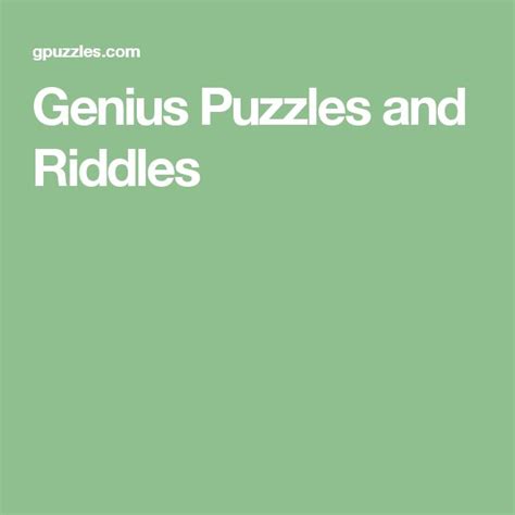 Genius Puzzles And Riddles Book Cover