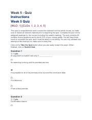 PHI103Week5Quiz Docx Instructions Week 5 Quiz WLO 1 CLOs 1 2 3 4 5 This Quiz Is