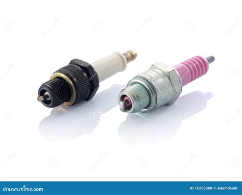 Two Different Type Spark Plugs Isolated Stock Photo Image Of Isolated Closeup 16298308