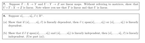 Solved Suppose T X Y And U Y Z Are Linear Maps Chegg