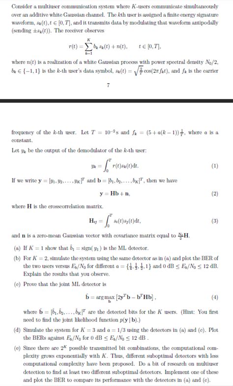 Consider A Multiuser Communication System Where