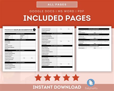 Progressive Discipline Documentation Template Employee Discipline