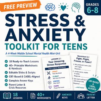 Stress And Anxiety Management Toolkit For Teens 4 Week Sel Curriculum