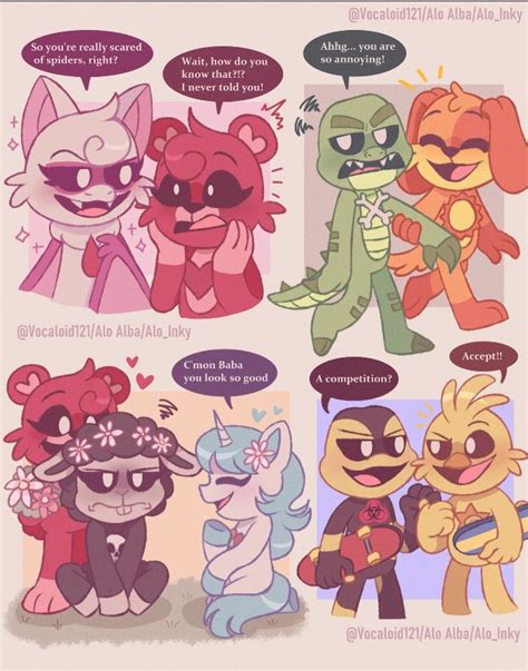 Smiling Critters And Nightmare Critters Cute Cartoon Drawings Poppy