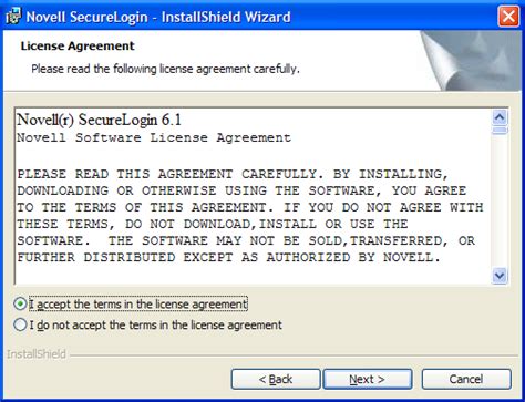 Novell Doc Novell Securelogin 61 Sp1 Installation Guide Installing