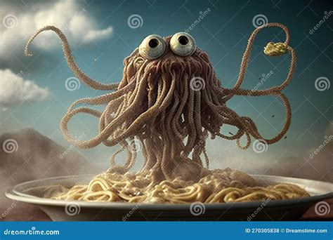 Flying Spaghetti Monster Pastafarianism Concept Funny Pasta Created