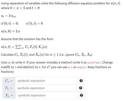 Solved Using Separation Of Variables Solve The Following