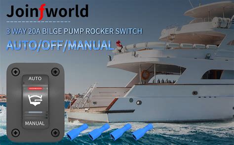 Joinfworld 3 Way Bilge Pump Rocker Switch Waterproof 12v