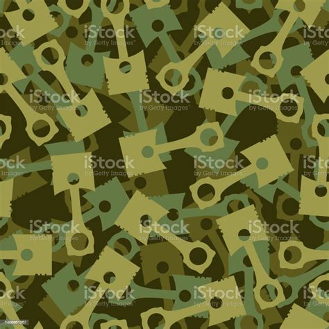 피스톤 밀리터리 패턴이 매끄럽습니다 오토바이 클럽 육군 배경 바이커 클럽 보호 텍스처 과거에 대한 스톡 벡터 아트 및 기타 이미지 과거 교통수단 군사 Istock