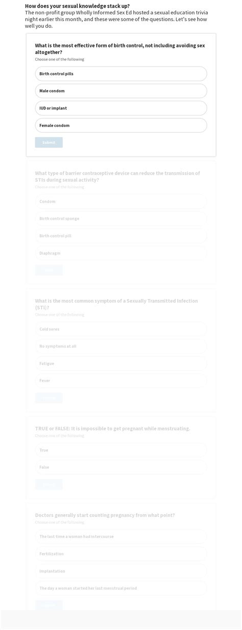 Sex Ed Quiz Flourish