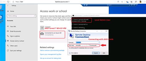 how to take rdp of azure ad joined device azure vm device