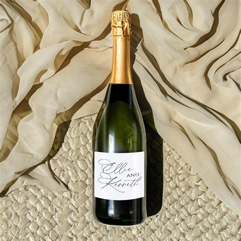 Set Of 10 Personalized Champagne Bottle Labels Large And Mini