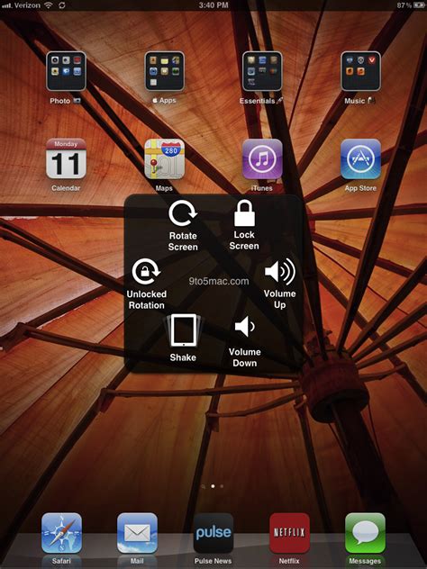 IOS Features Gesture Based Control Panel That Replaces Hardware Buttons To Mac