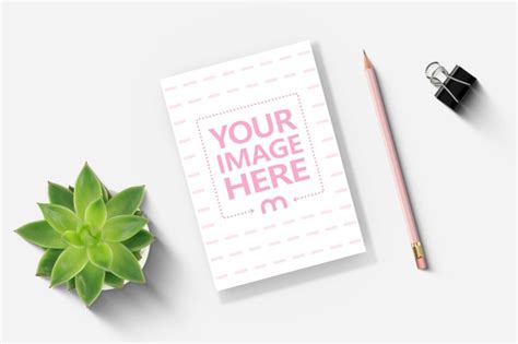 Notepad Cover On Desk Mockup Mediamodifier