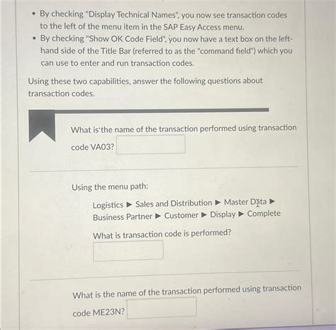 Solved By Checking Display Technical Names You Now See Chegg