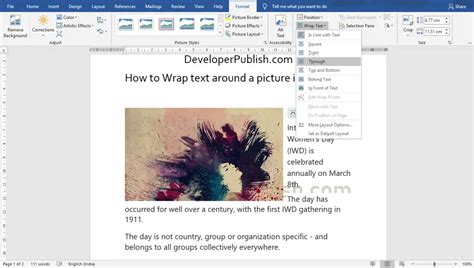 how to wrap text around a picture in word word tutorials