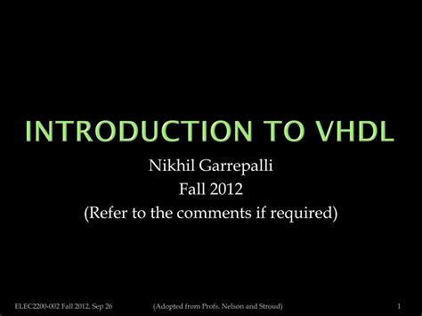 ppt introduction to vhdl powerpoint presentation free download id