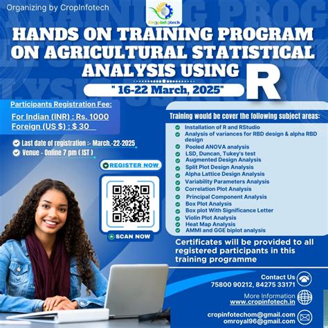 agriculture dataanalysis rprogramming workshop statisticalanalysis… cropinfotech in