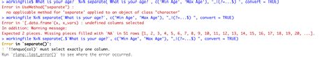 R How To Get Separate To Work With Odd Column Names From A Survey