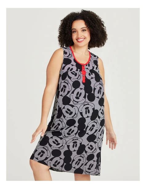 Taking Shape Mickey Mouse Stripe Nightie In Print Myer