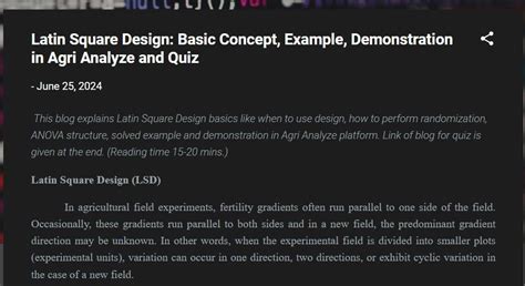 Introduction To Latin Square Design By Darshan Kothiya Agri Analyze Posted On The Topic Linkedin
