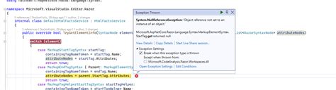 NRE Is Thrown When Typing Out Without A Corresponding Start Tag
