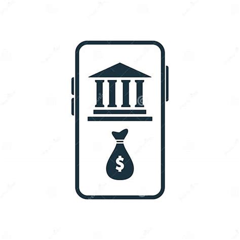 Mobile Banking Icon Simple Creative Element Filled Monochrome Mobile Banking Icon For