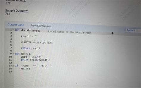 Sample Output 2 768 Current Code Previous StudyX