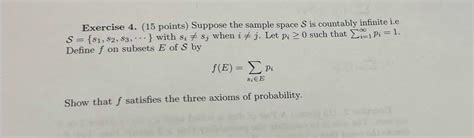 solved exercise 4 15 points suppose the sample space s is