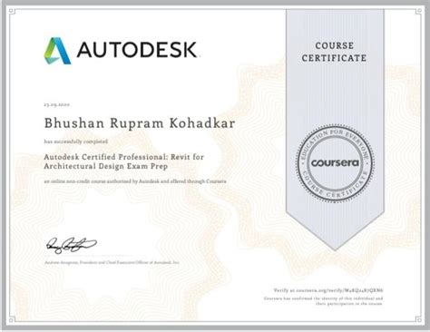 Bhushan Kohadkar On Linkedin Coursera Coursera Cad Revit Autodesk Architecture