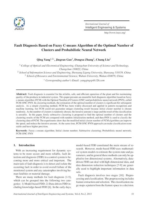 Pdf Fault Diagnosis Based On Fuzzy C Means Algorithm Of The