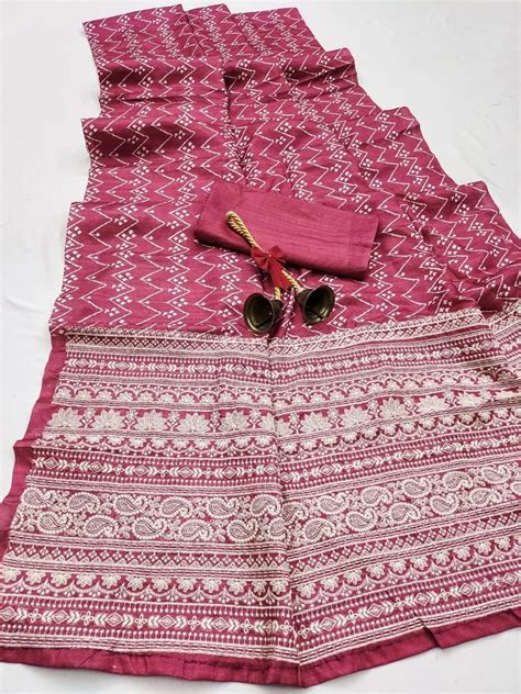 Tussar Silk Sarees 55 M Separate Blouse Piece At Rs 1420 In Surat
