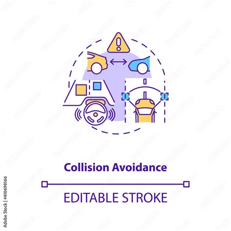 Collision Avoidance Concept Icon Cyber Physical System Usage Idea Thin Line Illustration