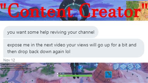 Exposing A Fortnite Content Creator YouTube
